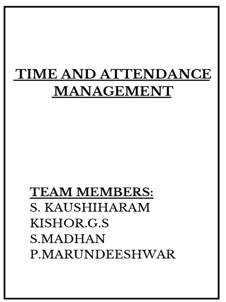 Time and Attendance Management PDF | PDF | Databases | Python (Programming Language)