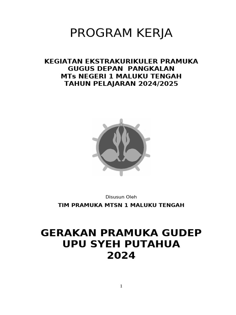 Program Kerja Pramuka | PDF