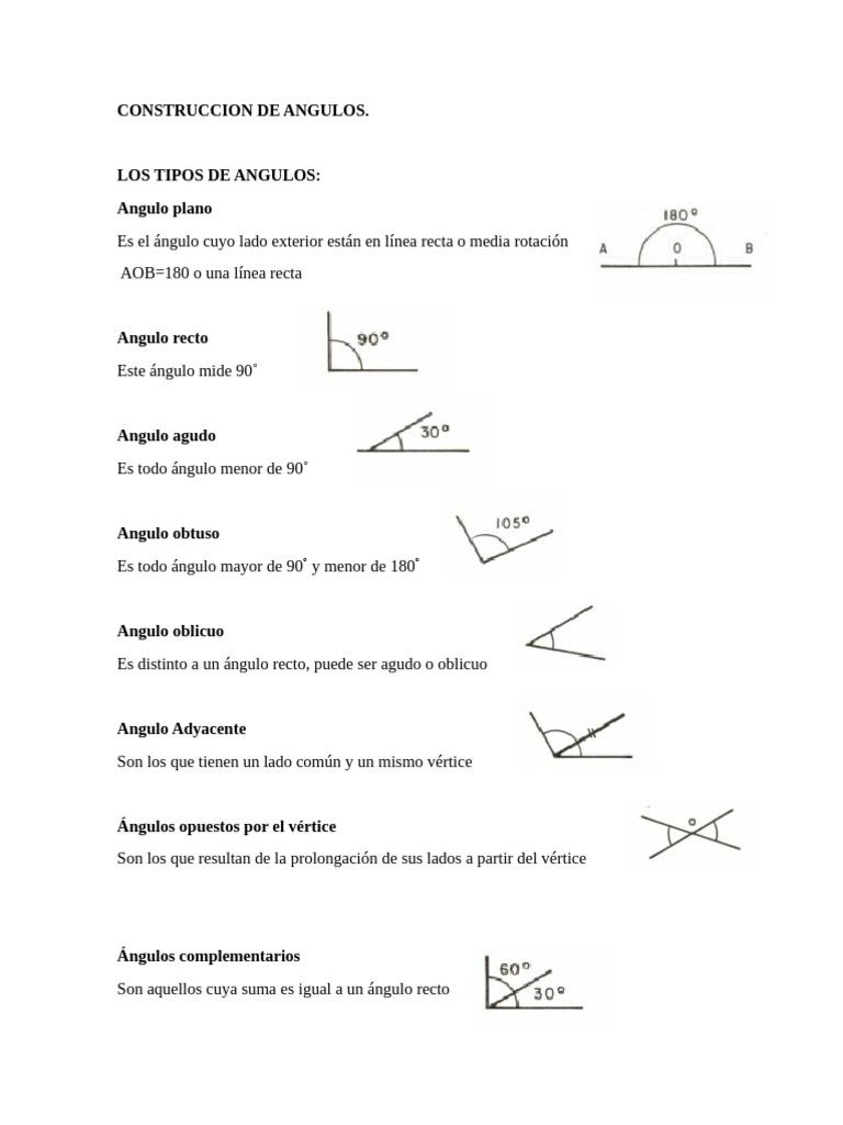 CONSTRUCCION DE ANGULOS - Docx12 | PDF | Ángulo | Triángulo