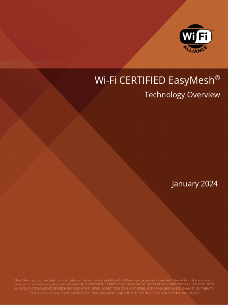 Wi-Fi_CERTIFIED_EasyMesh_Technology_Overview_202401 | PDF | Wi Fi | Computer Network
