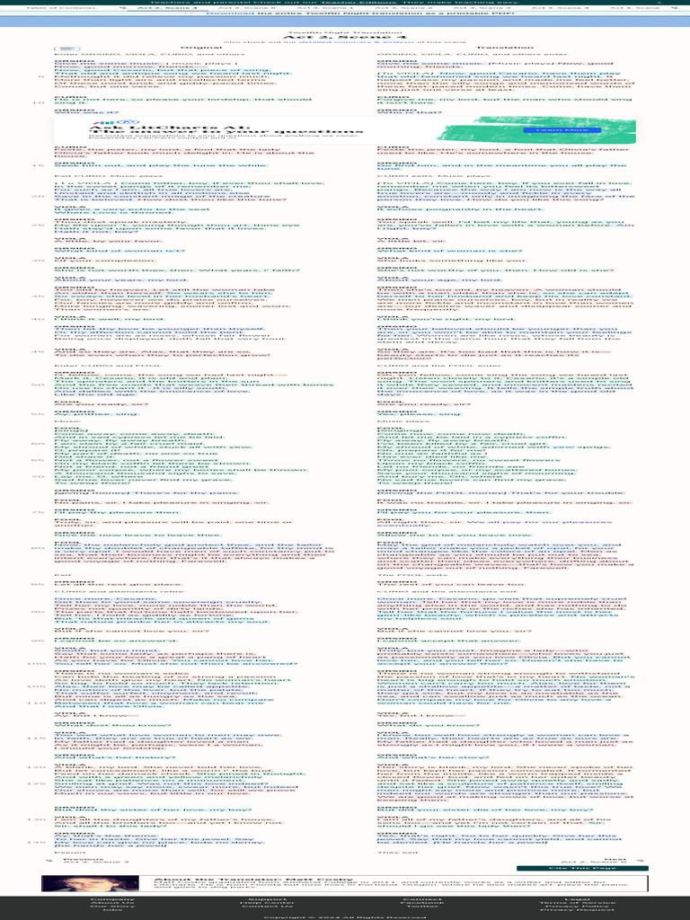 Twelfth Night Act 2, Scene 4 Translation Shakescleare, by LitCharts ...
