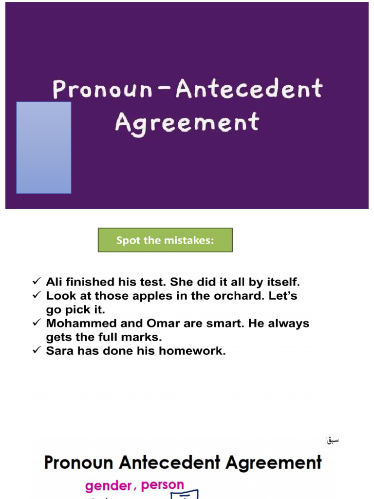 Pronouns and Antecedents | PDF