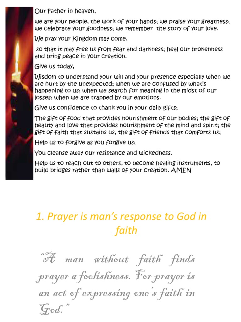 Lesson 1 Prayer | PDF | Liturgy | Christian Prayer