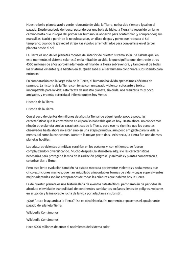 Evolución de la Tierra: De Fuego a Paraíso | PDF | Tierra | Luna