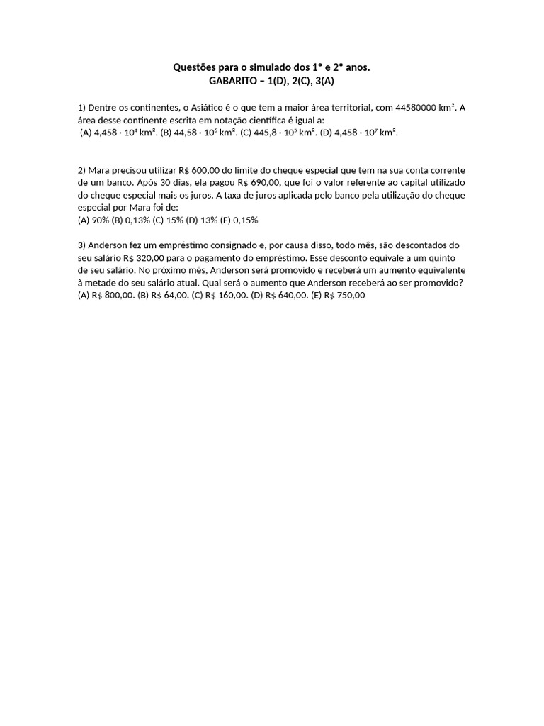 Prova 1 e 2 EM Ed Financeira SARESP | PDF