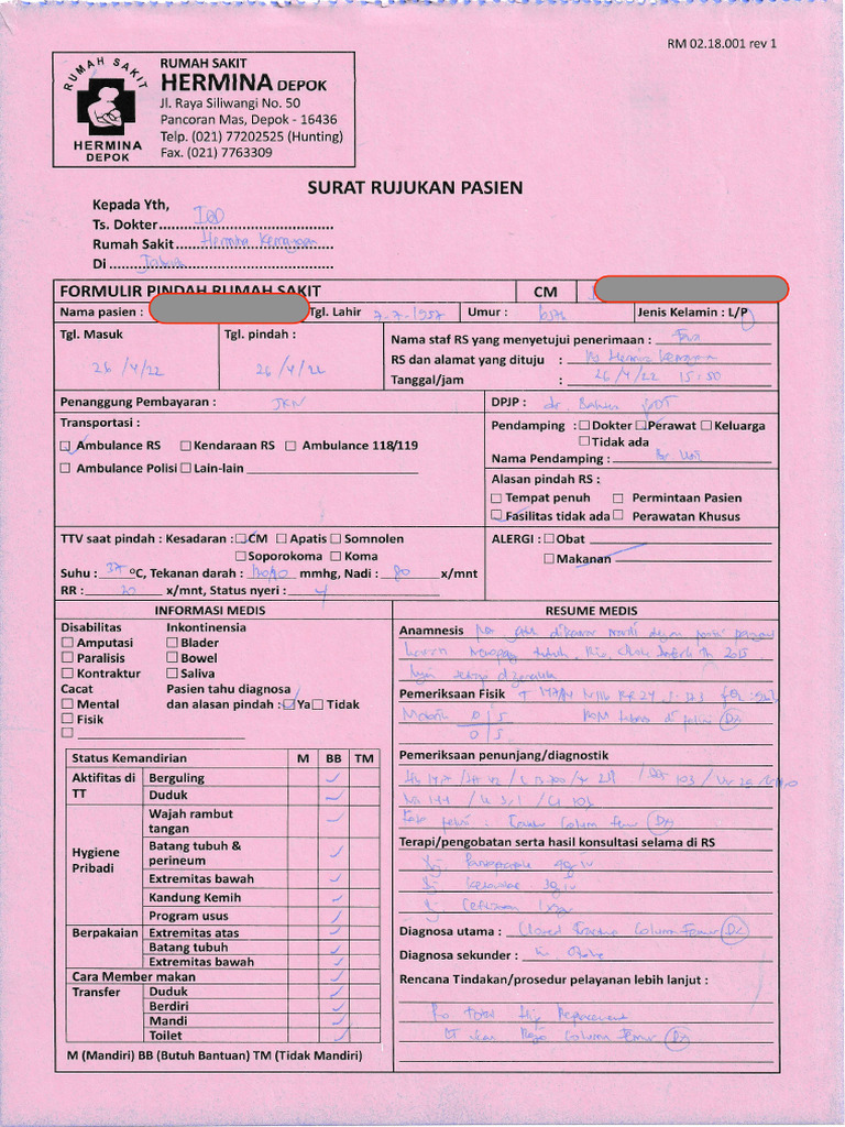 Surat Rujukan Pasien | PDF