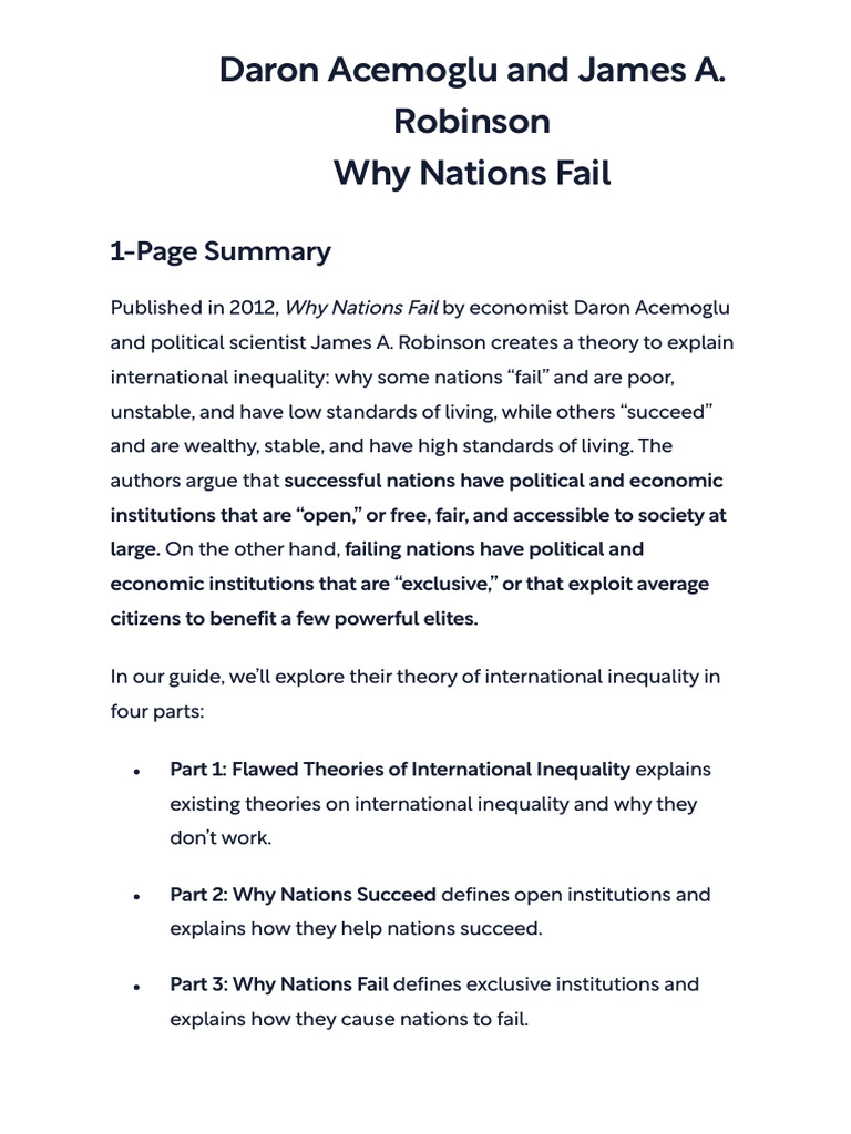 Why Nations Fail - Daron Acemoglu and James A. Robinson | PDF | Institution | Korea