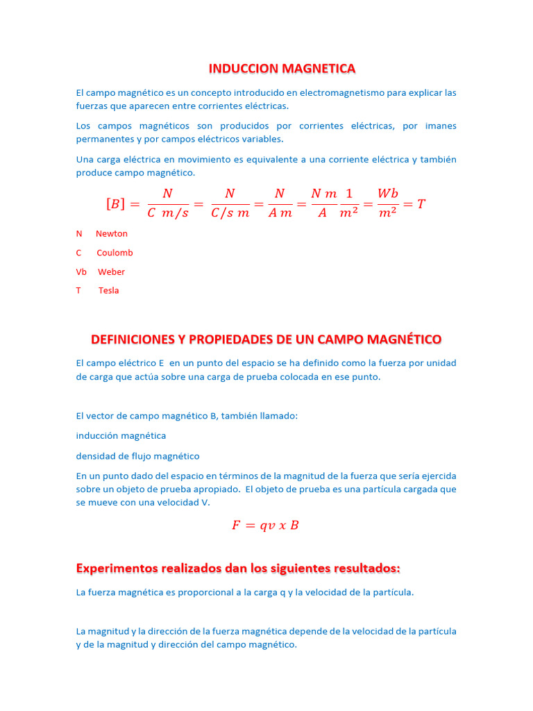 Resumen de Magnetismo | PDF | Campo magnético | Ferromagnetismo