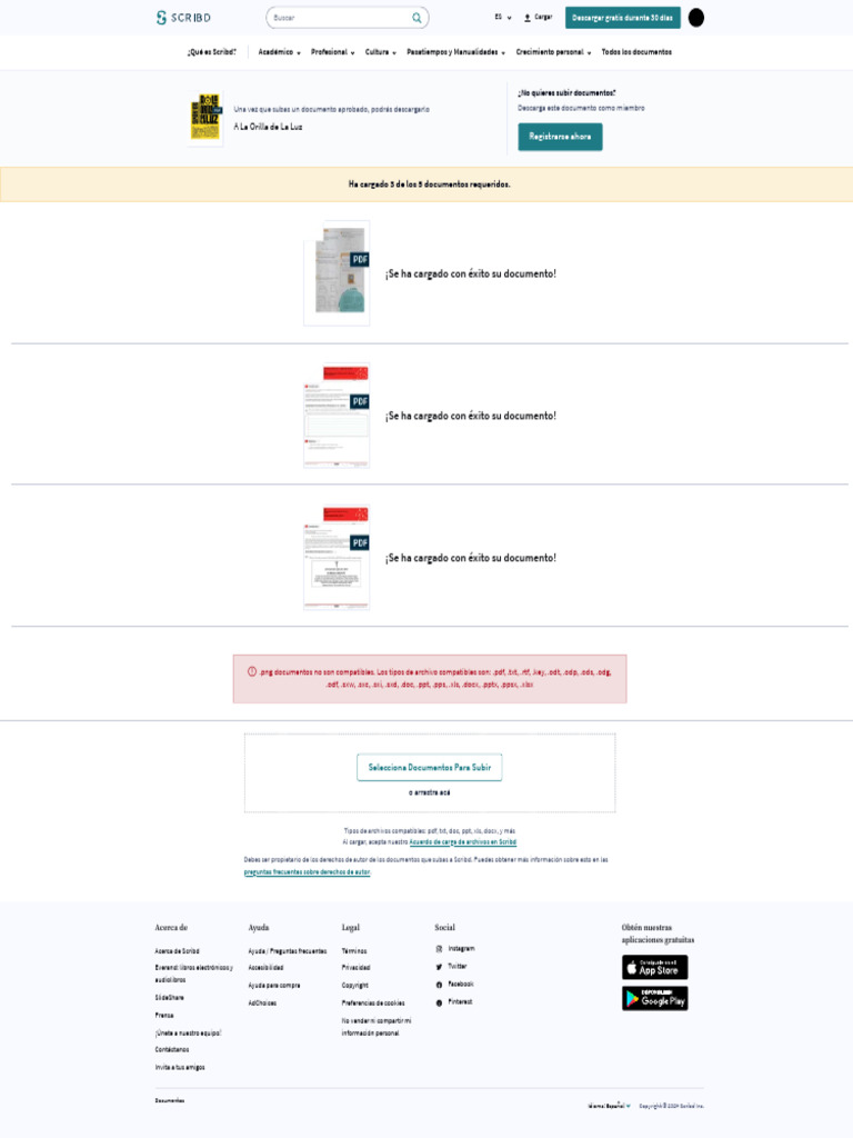 ¡Se Ha Cargado Con Éxito Su Documento!: A La Orilla de La Luz | PDF | Scribd