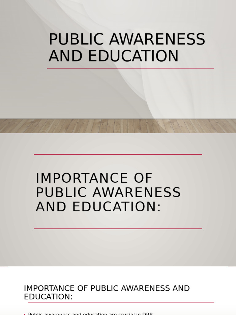 Public Awareness and Education | PDF | Disaster Risk Reduction ...