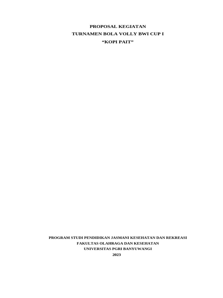 Proposal Pertandingan | PDF