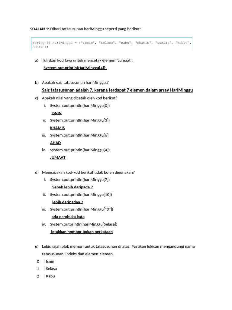 Exercise Array | PDF
