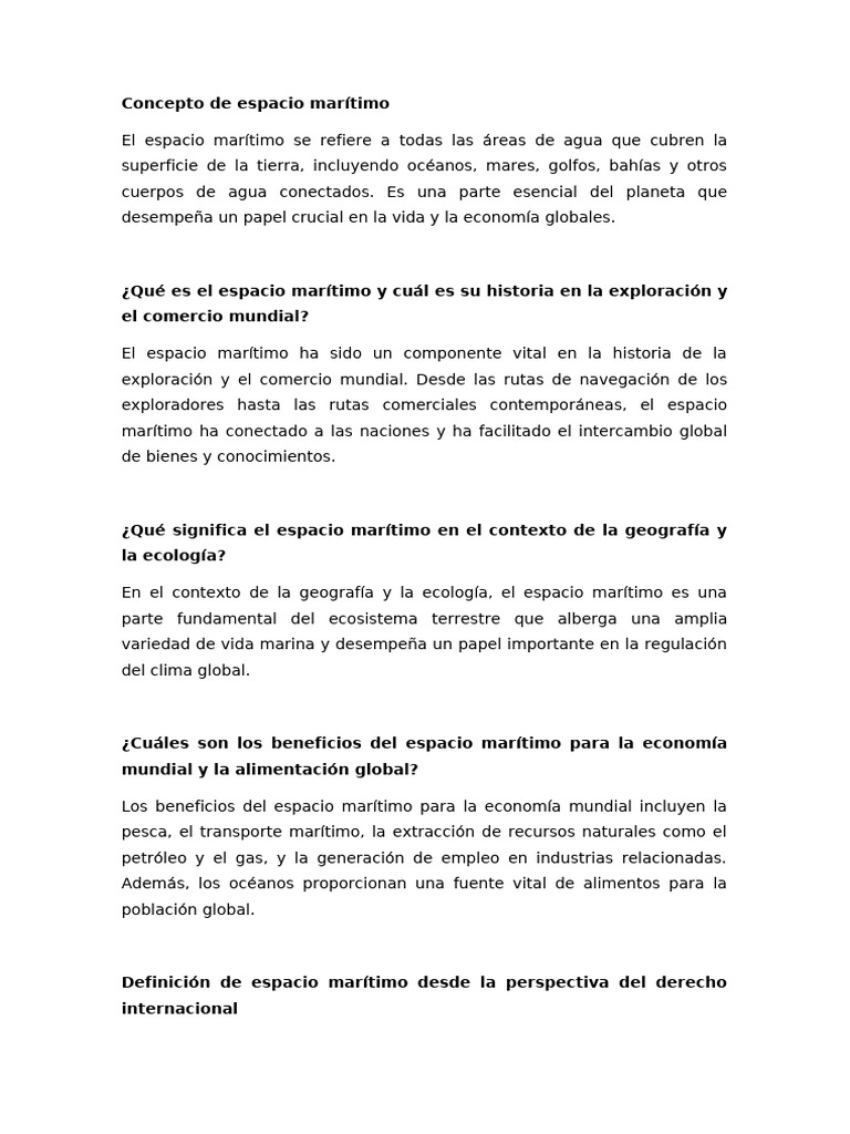 Concepto de espacio marítimo | PDF | Mar | Agua