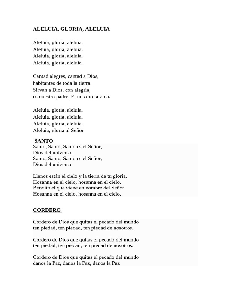 Santo - Cordero - Aleluia Cefic 2023 | PDF | Religión y espiritualidad