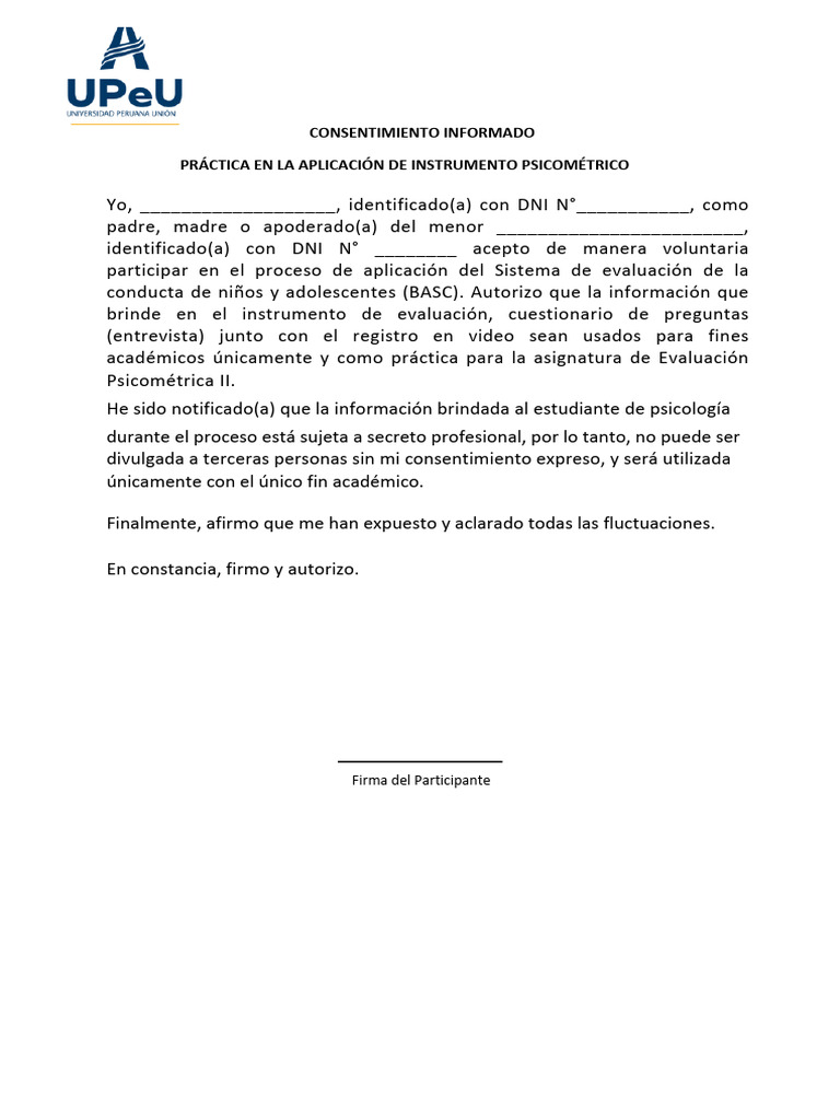 Consentimiento Informado | PDF