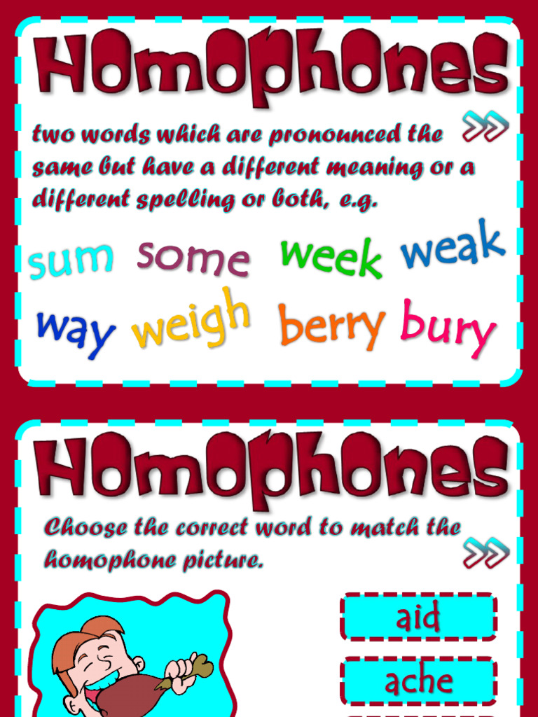 Homophones Game Fun Activities Games Games Grammar Drills Warmers | PDF