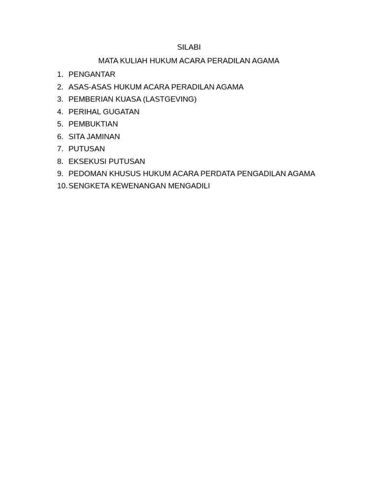 SILABI | PDF | Hukum