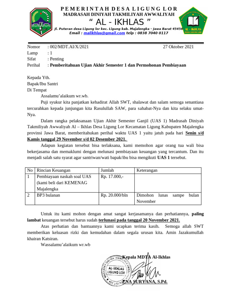 Surat Uas Pdf Karier Perkembangan Kesehatan Holistik