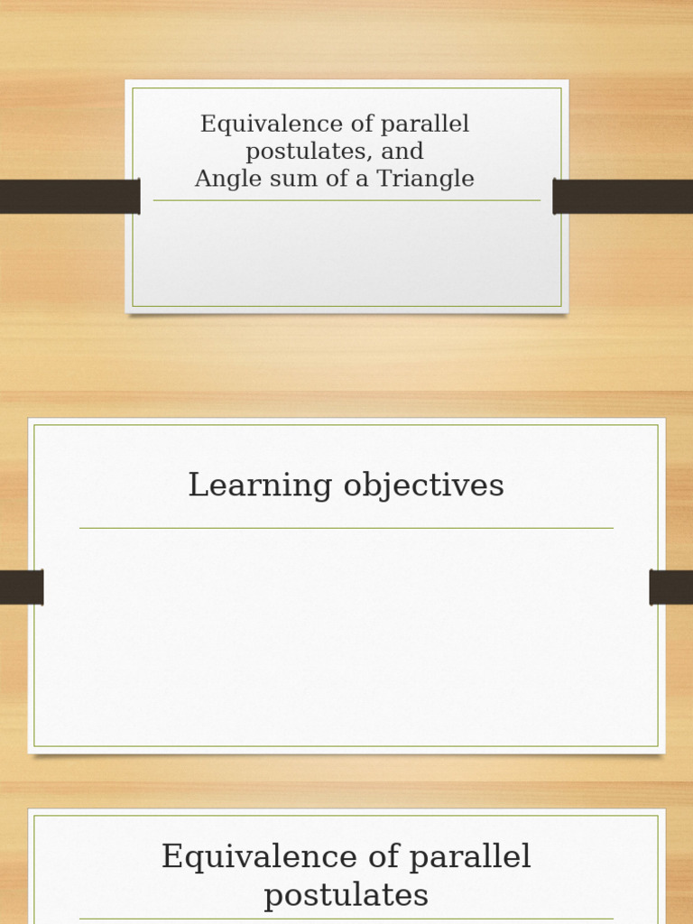 Equivalence Of Parallel Postulates And Pdf Triangle Elementary