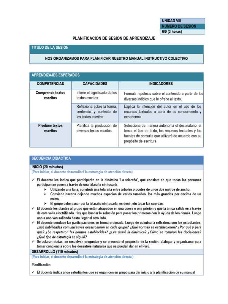 JEC Comunicacion U8 Sesion 6 y | PDF | Inundar