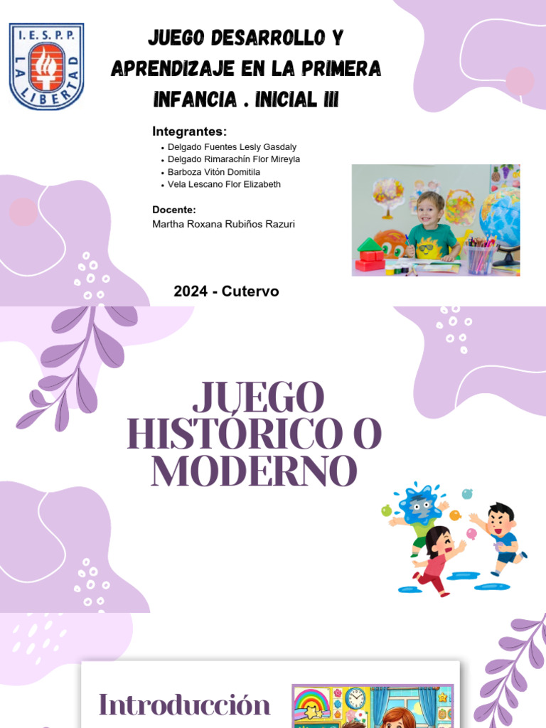 JUEGO DESARROLLO Y APRENDIZAJE EN LA PRIMERA INFANCIA - INICIAL III Proyecto Personal Orgánico ...