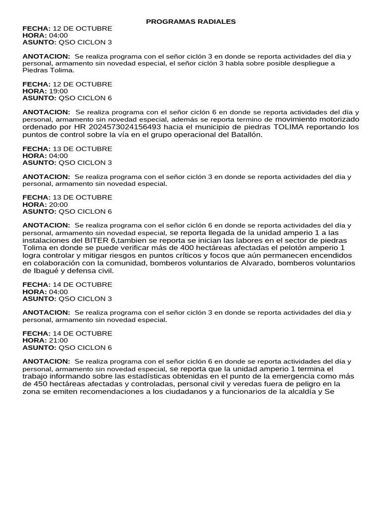 PROGRAMAS RADIALES | PDF