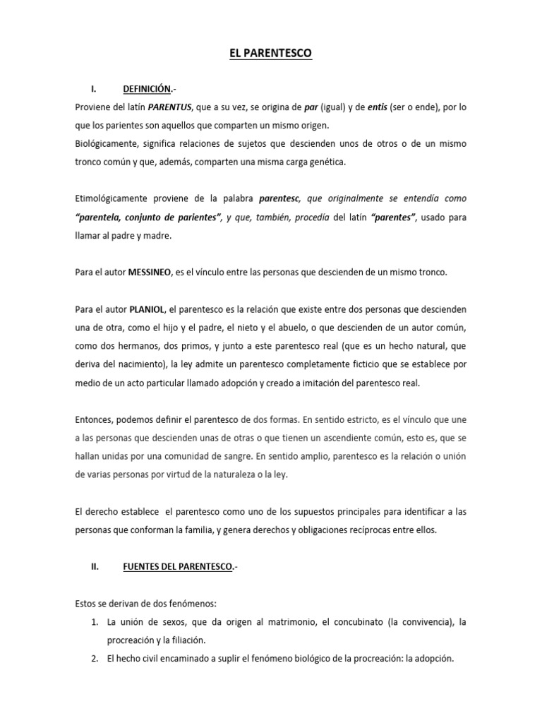 Definición y Clases de Parentesco | PDF | Parentesco | Compromiso
