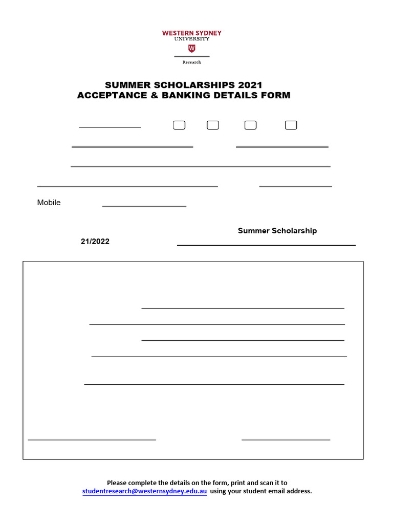 Acceptance Bank Details Template 2021 | PDF