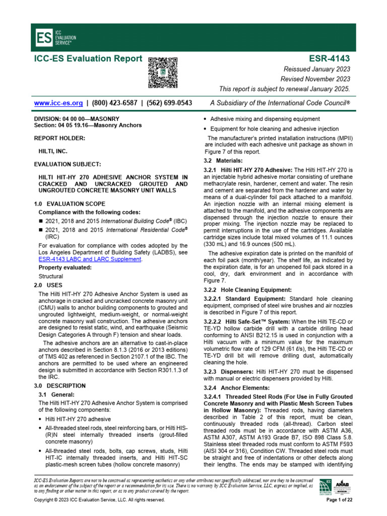 Esr 4143 2 | PDF | Screw | Strength Of Materials