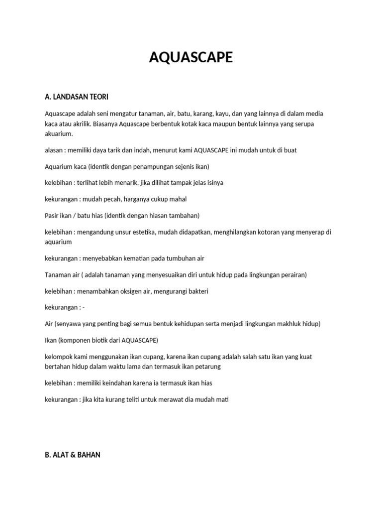 AQUASCAPE KEL 2 - Edit | PDF