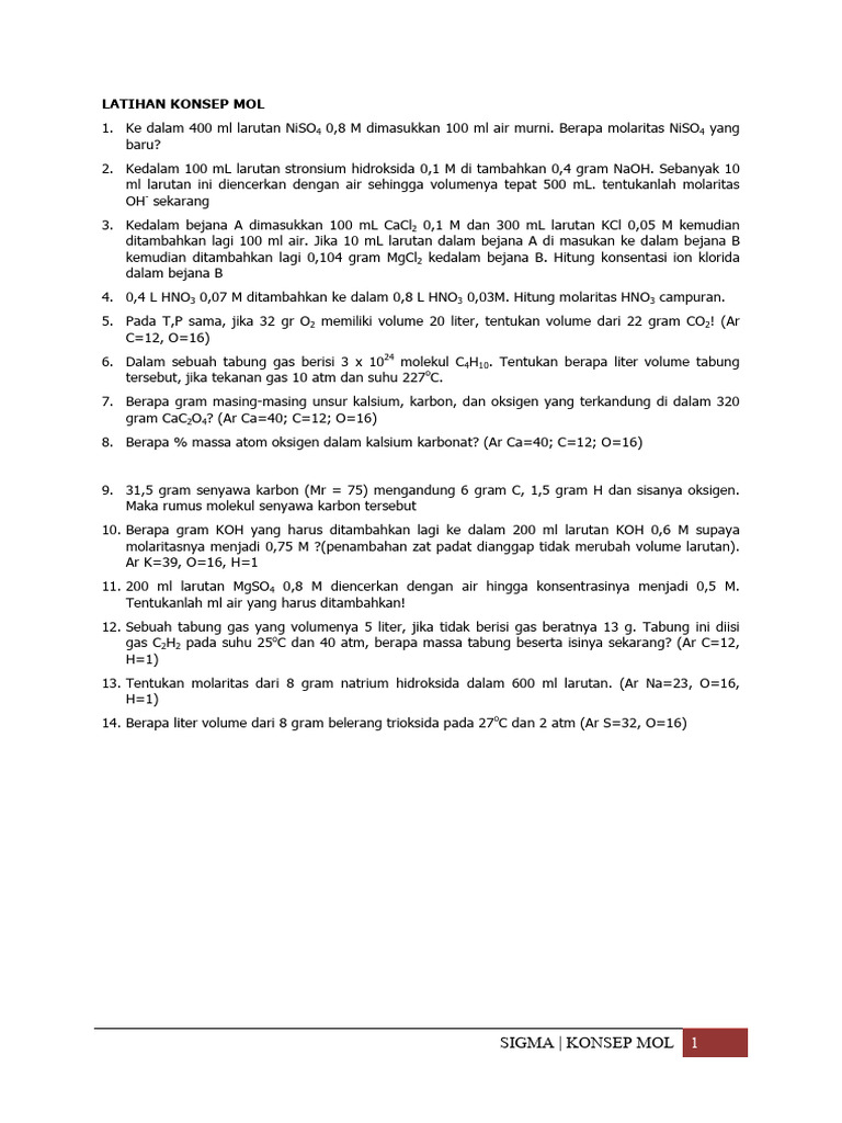 KONSEP MOL | PDF