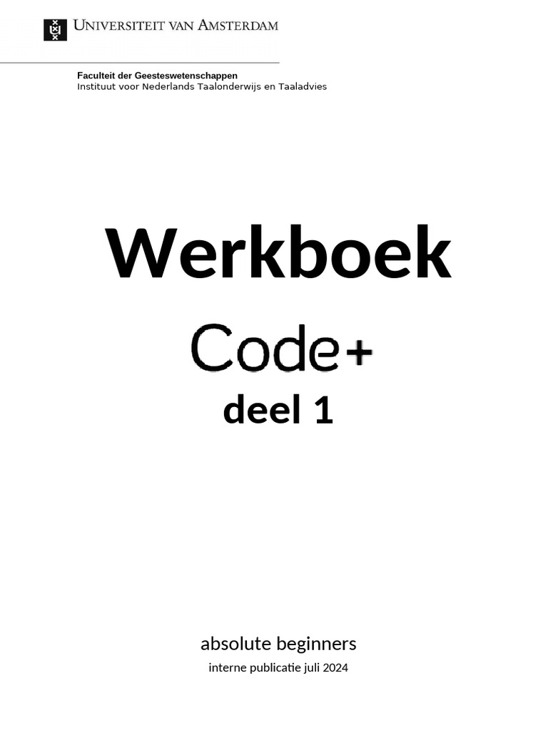 1_AB_CODE+ deel 1_Werkboek_Totaal_zomer24 (1) (1) | PDF | Flashcard ...