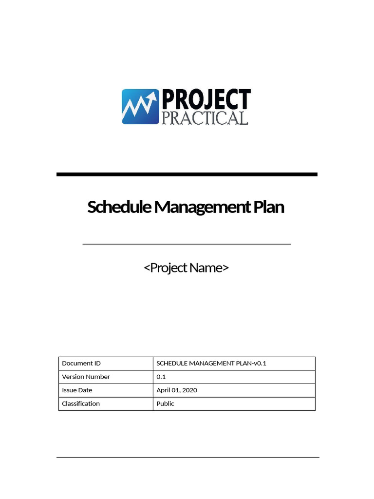 Project Schedule Management Plan | PDF | Business | Computers
