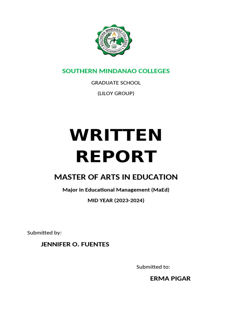smc written report | PDF | Learning | Teachers