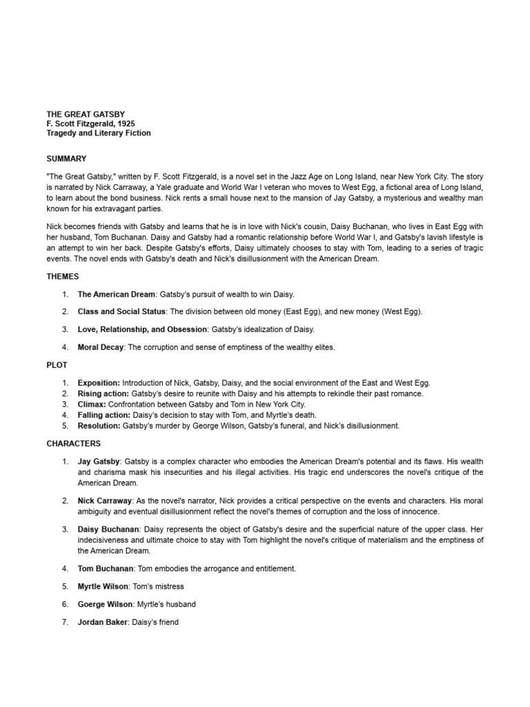 CPE Literature Activity 1 | PDF | The Great Gatsby