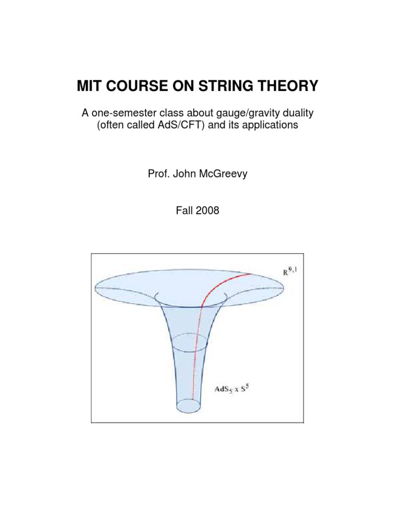 MIT Course On AdS-CFT Corrspondence | PDF | String Theory | Gauge Theory