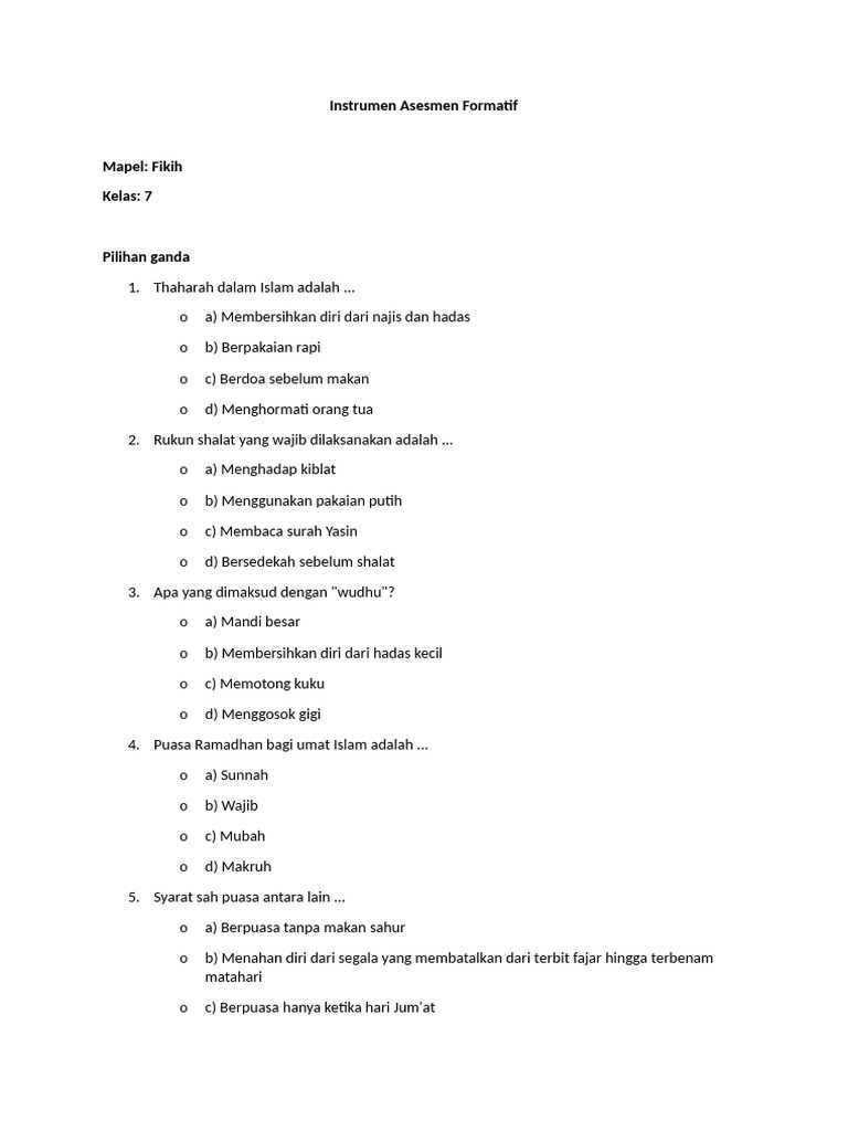 Instrumen Asesmen Sumatif | PDF