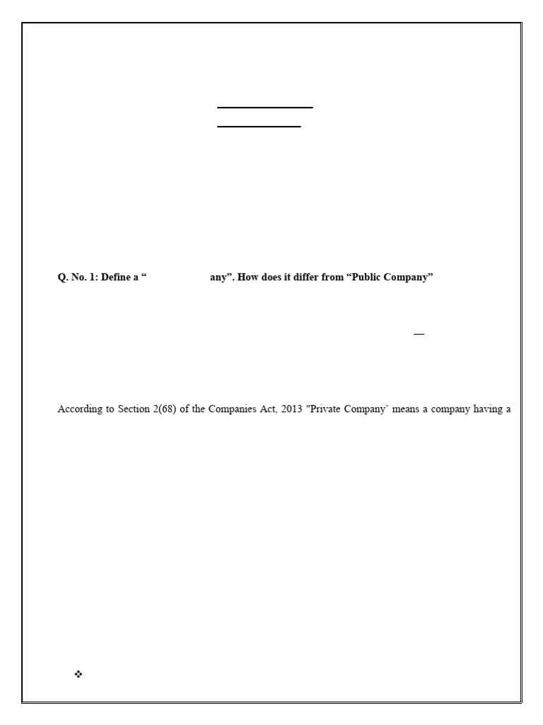 Company Law Model Answers 2021 | PDF | Piercing The Corporate Veil ...
