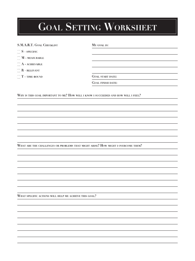Goal Setting Worksheet | PDF