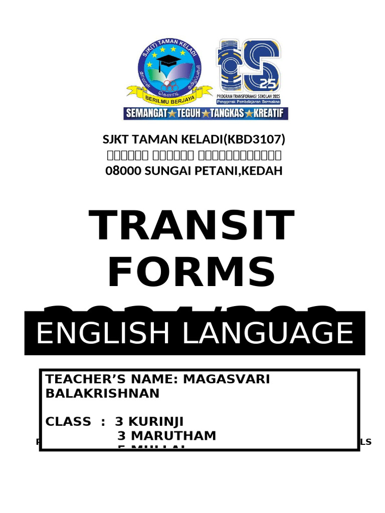 Year-3-Transit-Forms-3 Marutham | PDF | Literacy | Curriculum