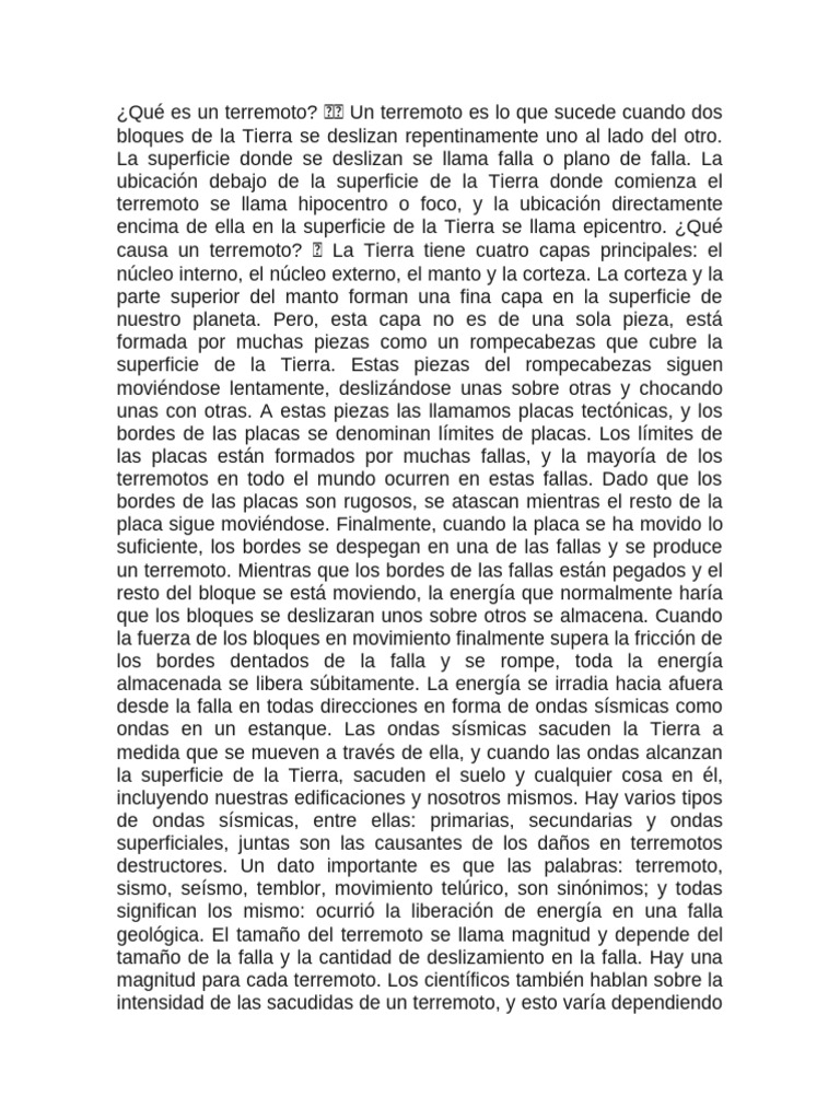 Entendiendo los Terremotos en Venezuela | PDF | Temblores | Falla ...