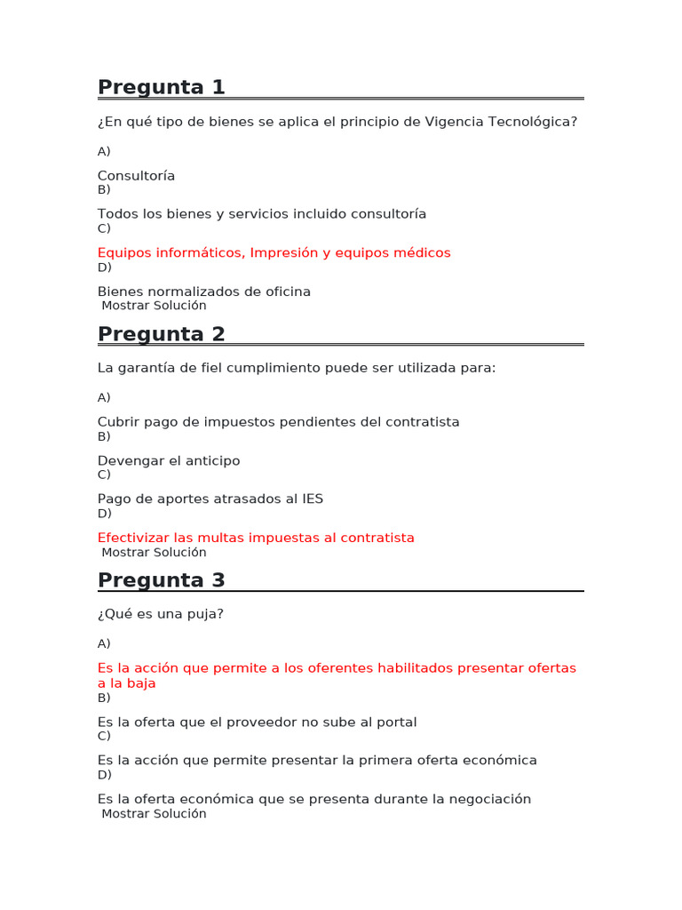 Pregunta Y RESPUESTAS | PDF | Subasta | Presupuesto