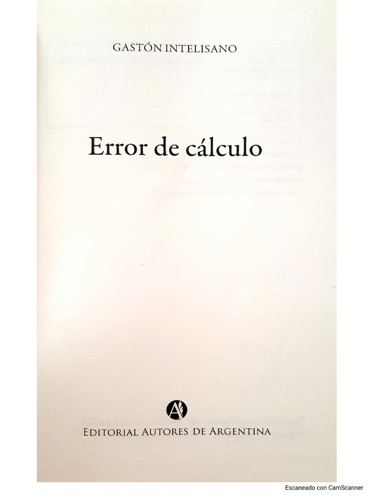 G.Intelisano - Error de Cálculo | PDF