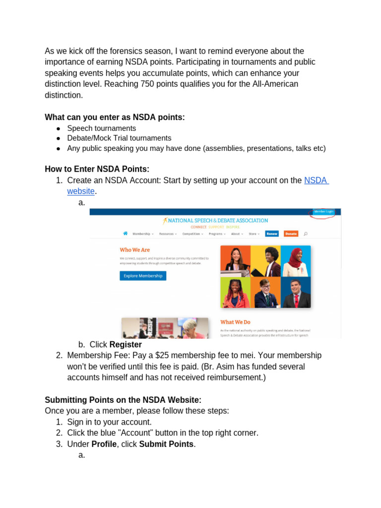 Earning NSDA Points for Distinction | PDF | Career & Growth