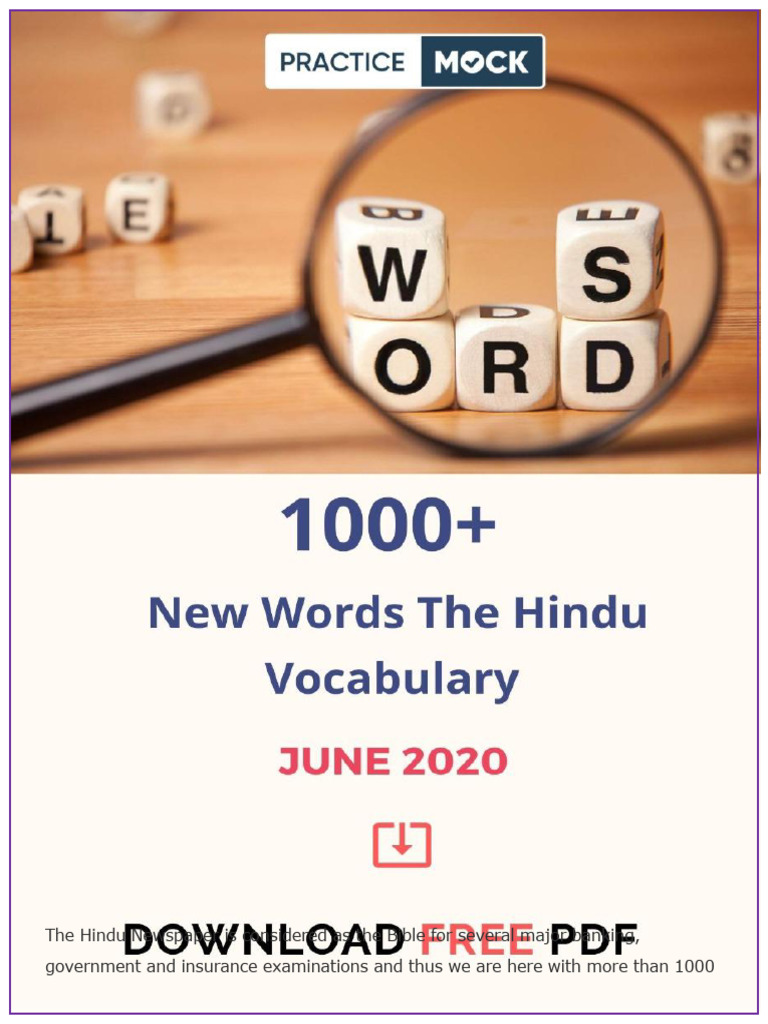 June 2020 Vocabulary PDF 1 | PDF