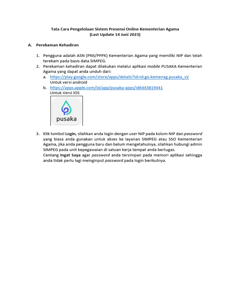 Tata Cara Penggunaan Sistem Presensi Online Kementerian Agama Revisi 5 ...