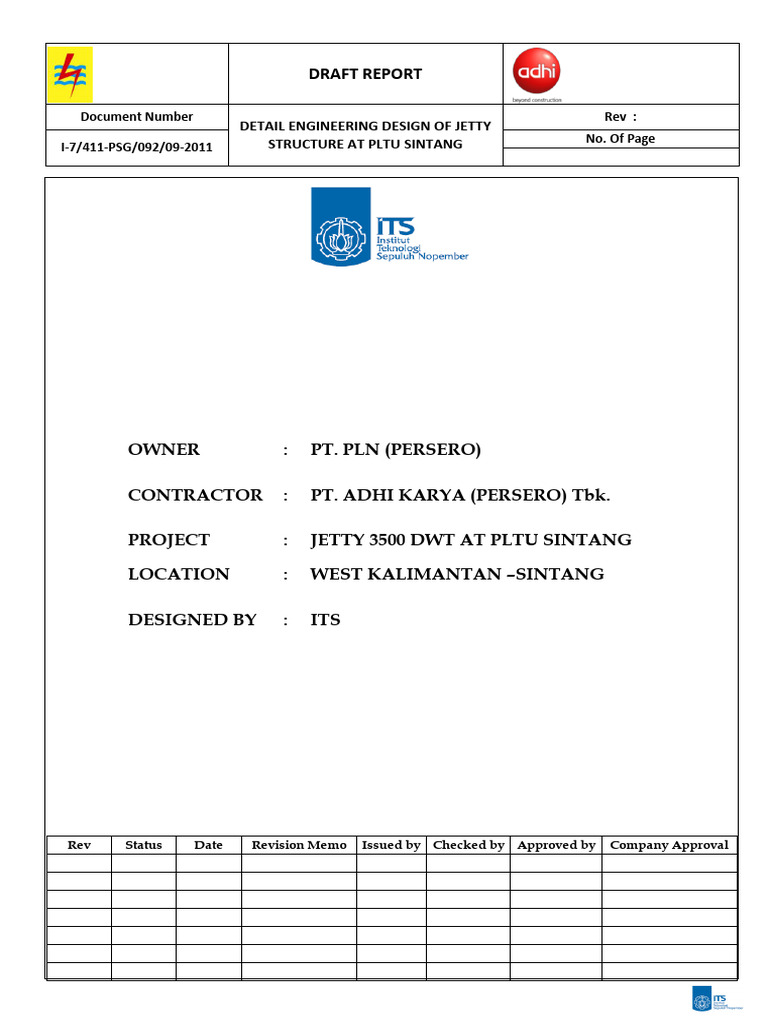 Jetty Structure Design Report PLTU Sintang | PDF | Strength Of ...