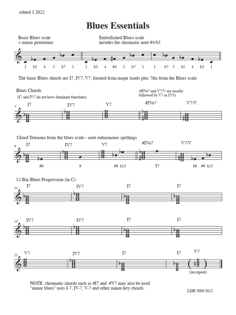 Blues Essentials - Ed1.22 | PDF | Chord (Music) | Musical Compositions