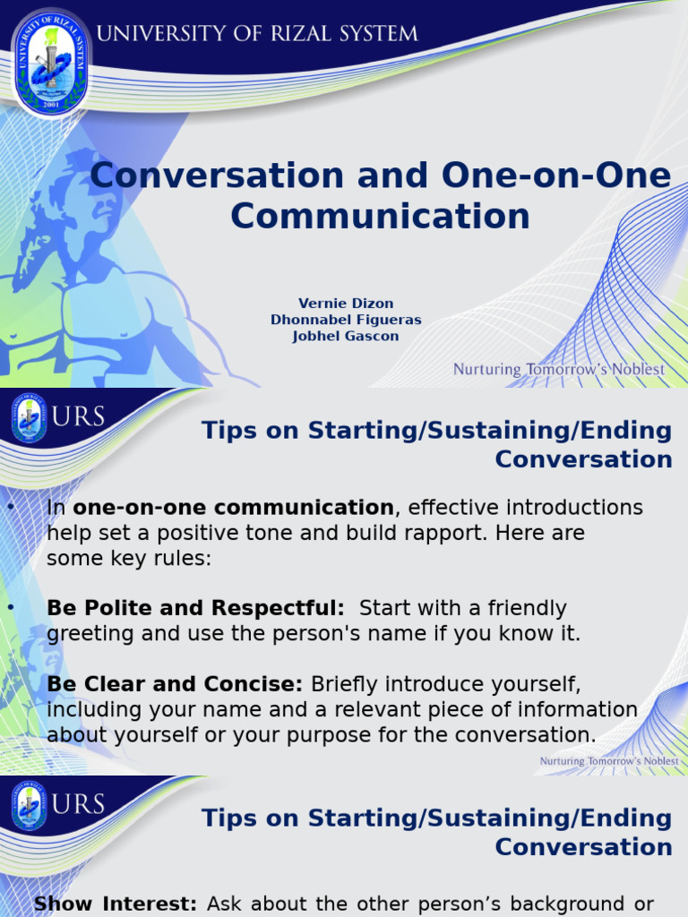 Lesson 3 - Conversation and One-On-One Communication | PDF | Job ...