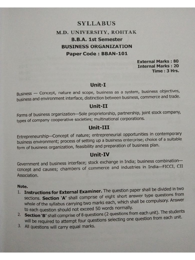 Business Organisation (Dr. F.C. Sharma) - 2023 1st Sem BBA | PDF